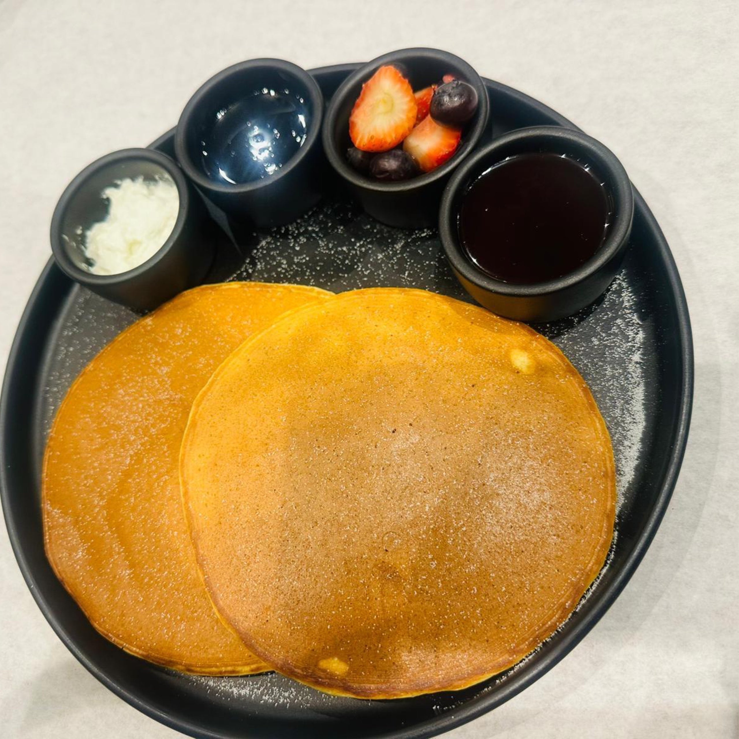 Pancakes with maple syrup , chocolate dip and whipped cream | Kanishka ...